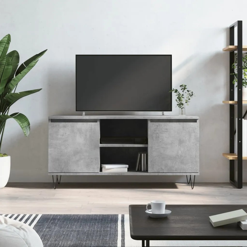 TV skříňka betonově šedá 104 x 35 x 50 cm kompozitní dřevo