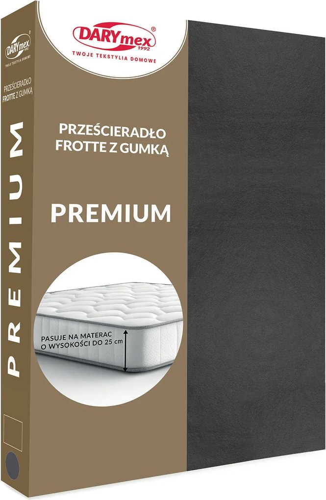 FROTÉ PROSTĚRADLO PREMIUM 200X220 CM TMAVĚŠEDÉ