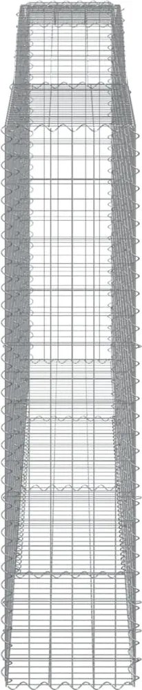 Klenuté gabionové koše 4 ks 400x50x200/220cm pozinkované železo 3147063