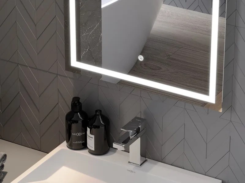 Mexen Miko koupelnové zrcadlo s osvětlením 80 x 60 cm, LED 6000K, anti-mlžné - 9819-080-060-611-00