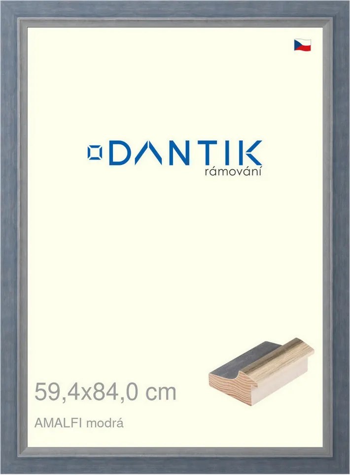 DANTIK rámeček 59,4x84 | AMALFI modrá (Plexi Čiré)