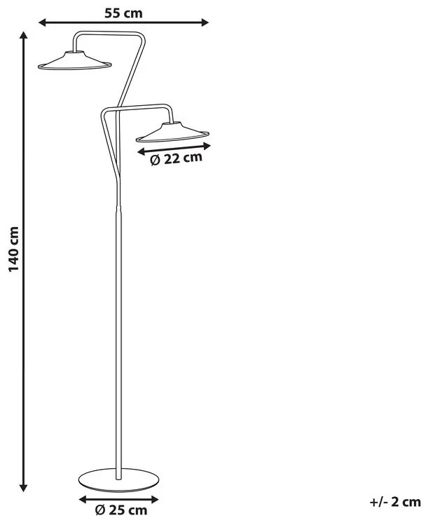 Stojací lampa LED se 2 světly bílá GALETTI Beliani