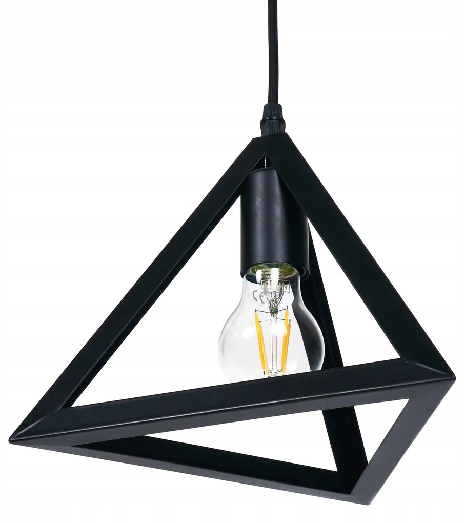BERGE LED závěsné stropní svítidlo E27 trojúhelník B7054C - černé