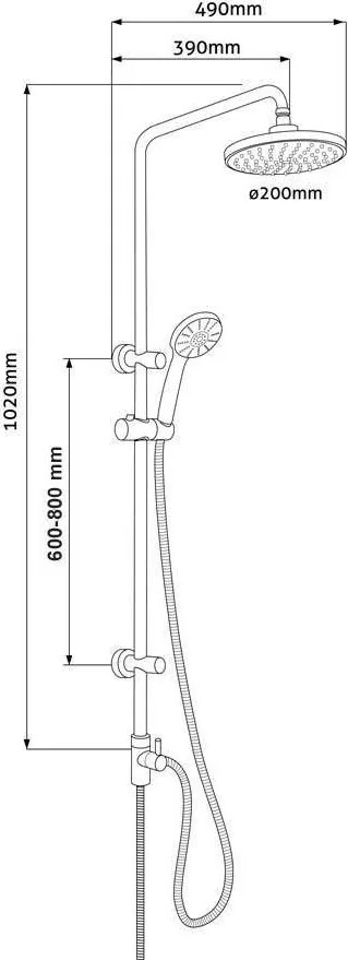 Mereo Mereo, Sprchová souprava Sonáta a sprchová baterie Sonáta 100 mm, CB609A