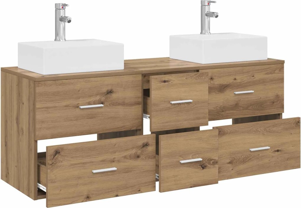 Sada koupelnových skříněk 3 ks Dub artisan 49,5 x 41 x 62,5 cm 3405850