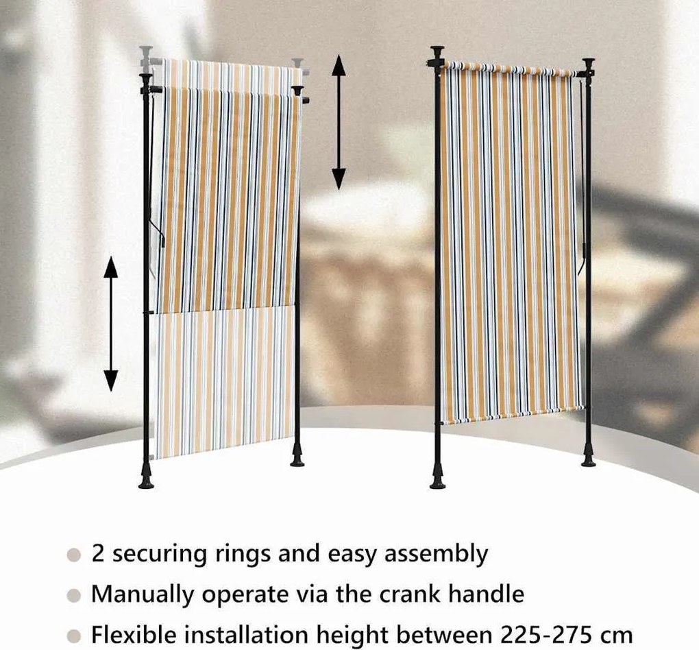 vidaXL Venkovní roleta 100 x 270 cm [368772] Barva: Modrá