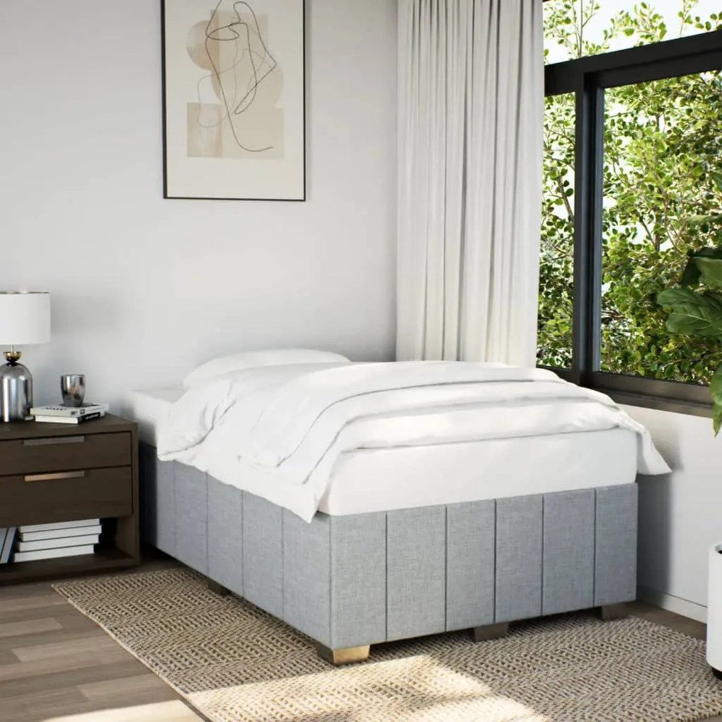 Rám postele bez matrací světle šedá 120x190 cm textil 3284818