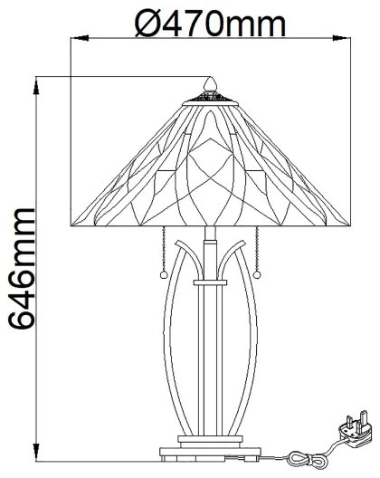 Elstead QZ-VICTORY-TL - Stolní lampa Tiffany VICTORY 2xE27/60W/230V