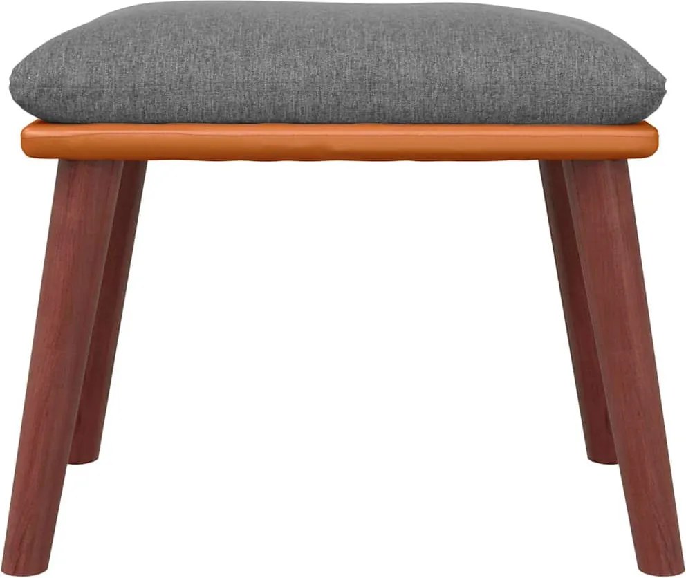 Podnožka světle šedá 45x29,5x35 cm textil a umělá kůže 341479