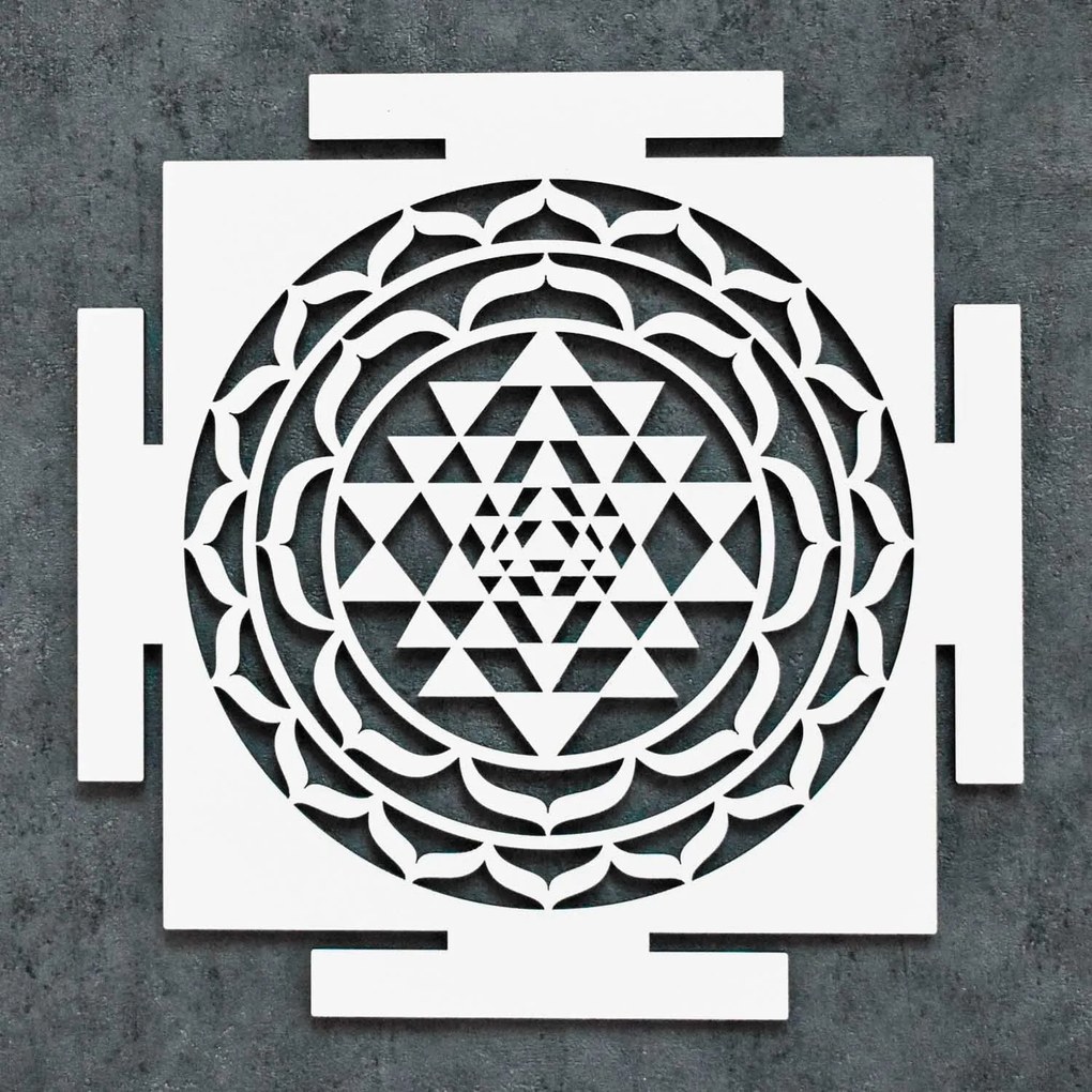 DUBLEZ | Dřevěná mandala na zeď - Symbol Sri Yantra | Obraz