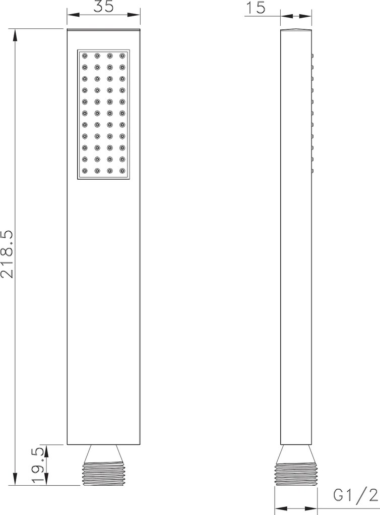 Sapho ruční sprcha 200 mm 1 funkce zlatá DO316
