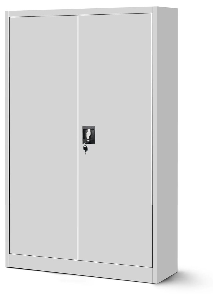 Plechová policová skříň KEVIN, 900 x 1400 x 400 mm, šedá