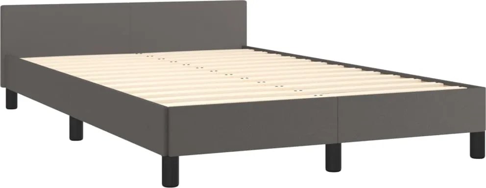 Rám postele bez matrace šedý 120x190 cm umělá kůže 3270558