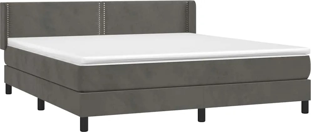 Box spring postel s matrací tmavě šedá 160x200 cm samet 3130908