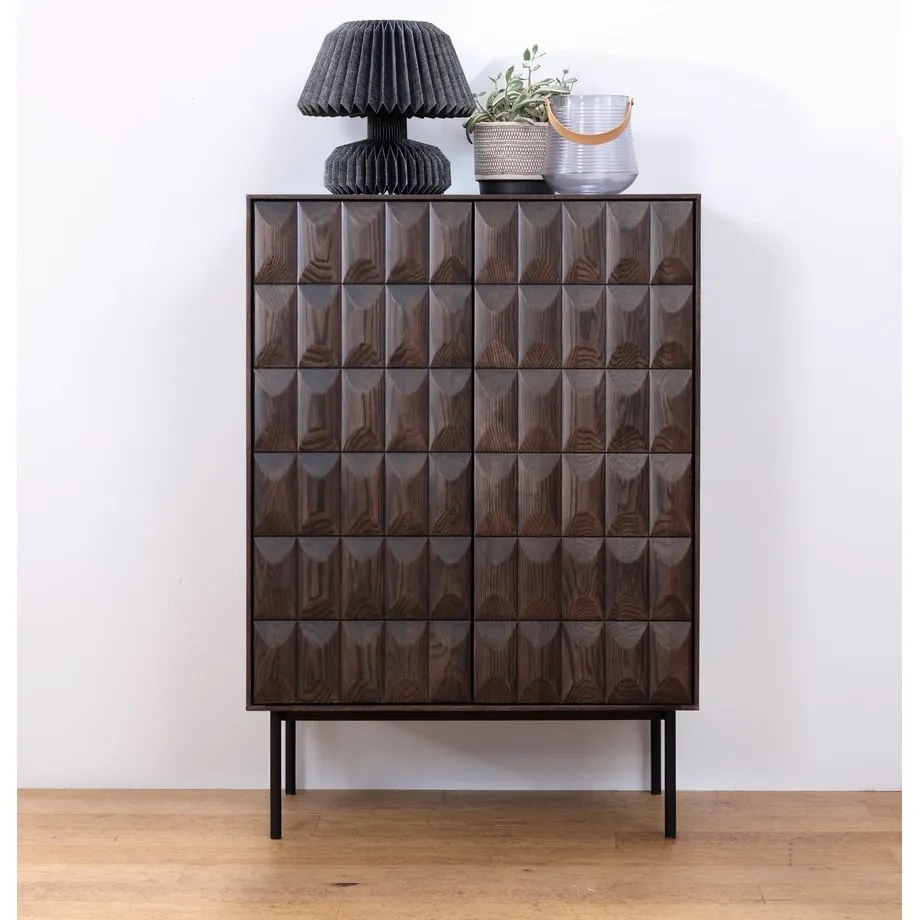 Tmavě hnědá skříňka 90x130 cm Latina – Unique Furniture