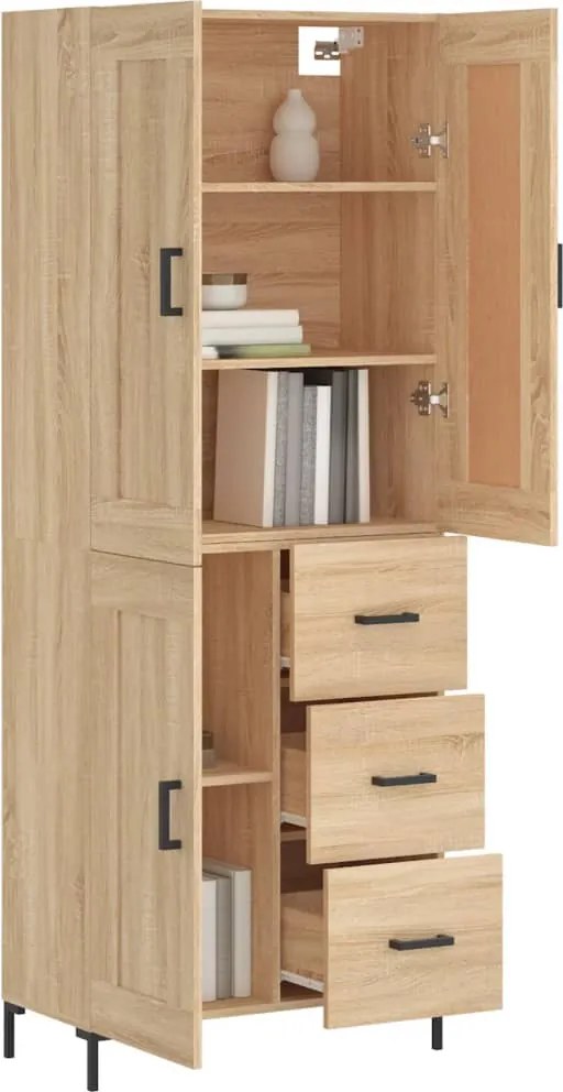 Skříň highboard dub sonoma 69,5 x 34 x 180 cm kompozitní dřevo 3200004
