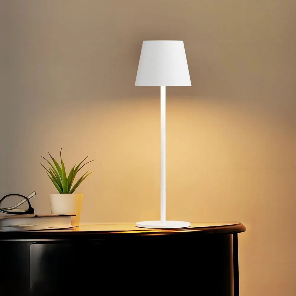 Toolight Toolight, dotyková LED noční stolní lampa 5W, 3 barvy světla, USB napájení, APP1370-T WHITE, bílá, OSW-08634
