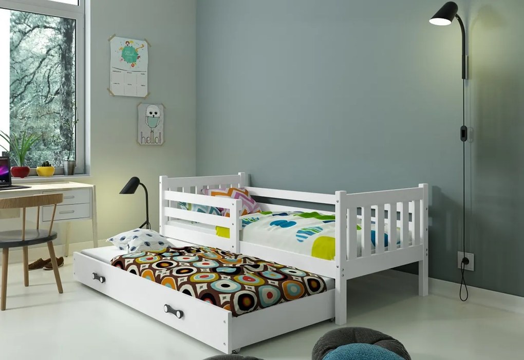 Expedo Dětská postel RINOCO P2 + matrace + rošt ZDARMA, 190x80, bílý