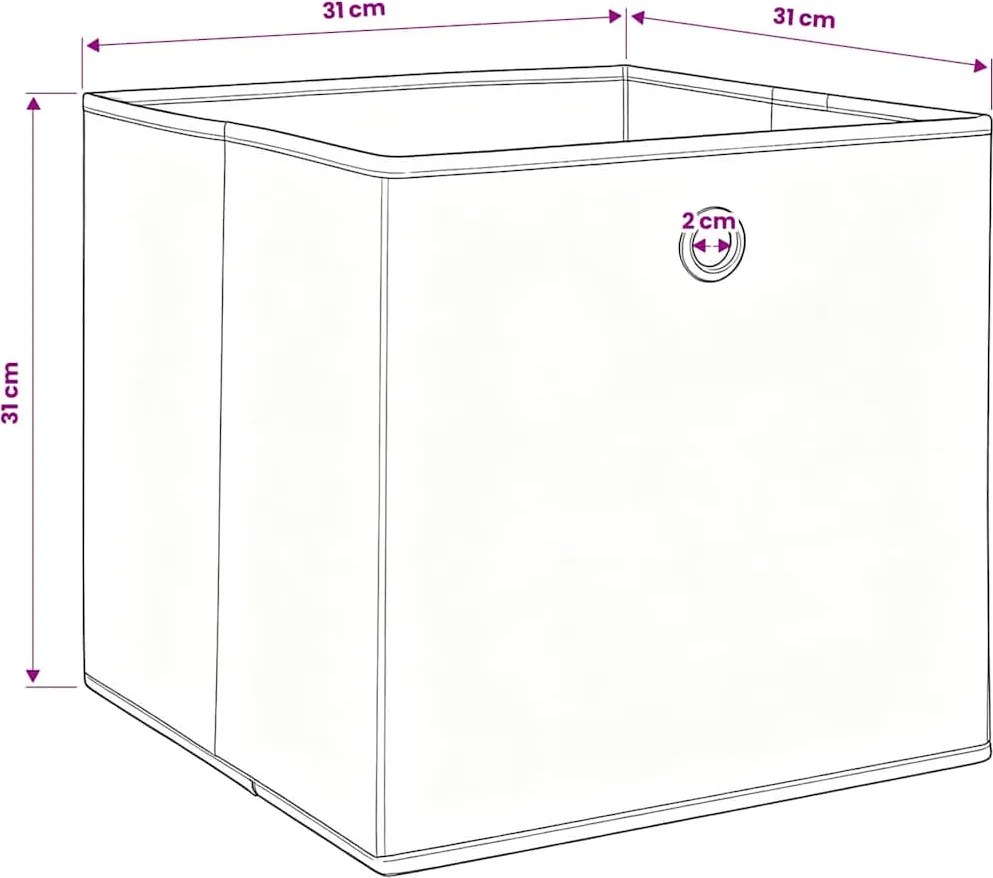 Úložné boxy 10 ks bledě modré 32 x 32 x 32 cm textil 288375