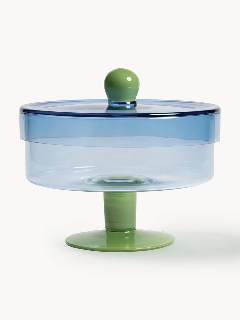 Ručně vyrobená skleněná dóza Duo