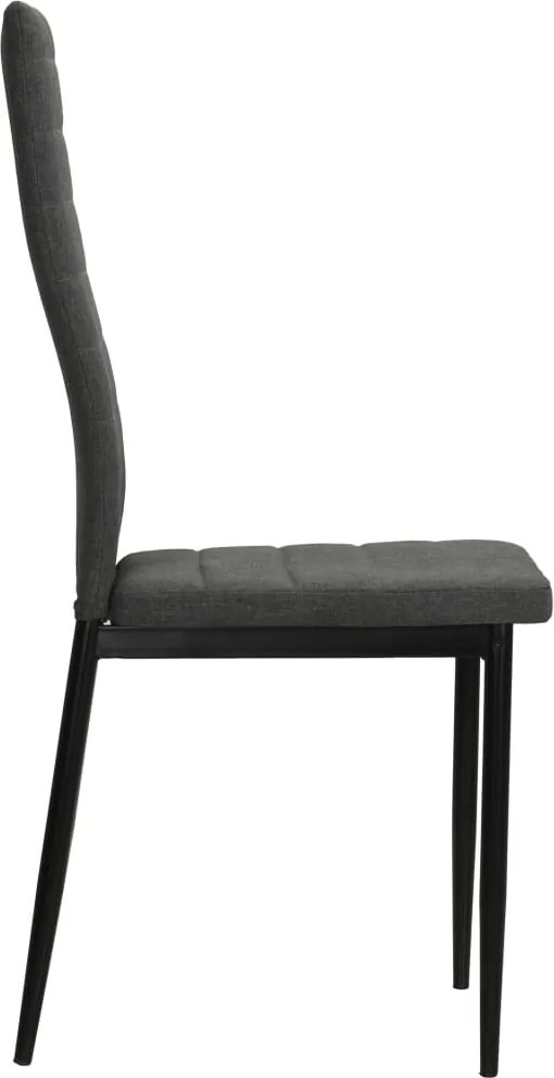 Jídelní židle 4 ks tmavě šedé textil 246180