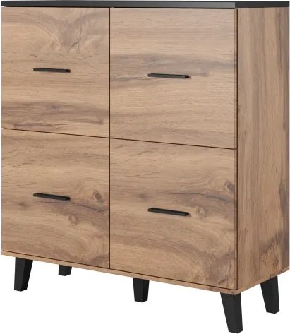 Komoda Lotta 110 cm dub wotan/černá