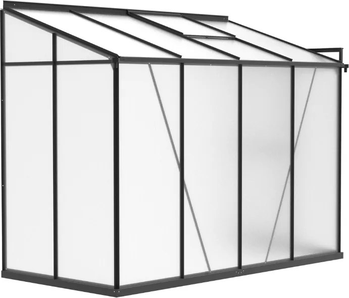 Skleník ke zdi 195 x 122 x 249 cm, černý