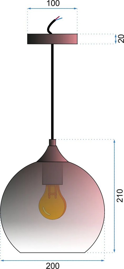 Toolight - Závěsné svítidlo E27 60W APP313-1CP, růžová-zlatá, OSW-00345