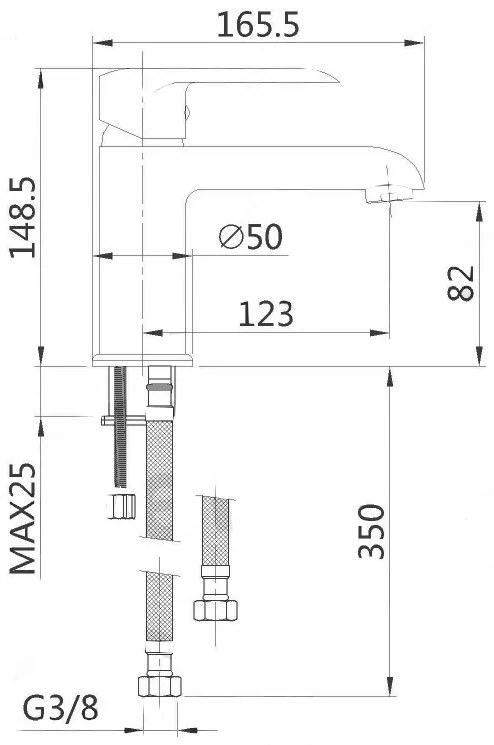 Invena Siros, umyvadlová baterie, černá matná, BU-90-004-A