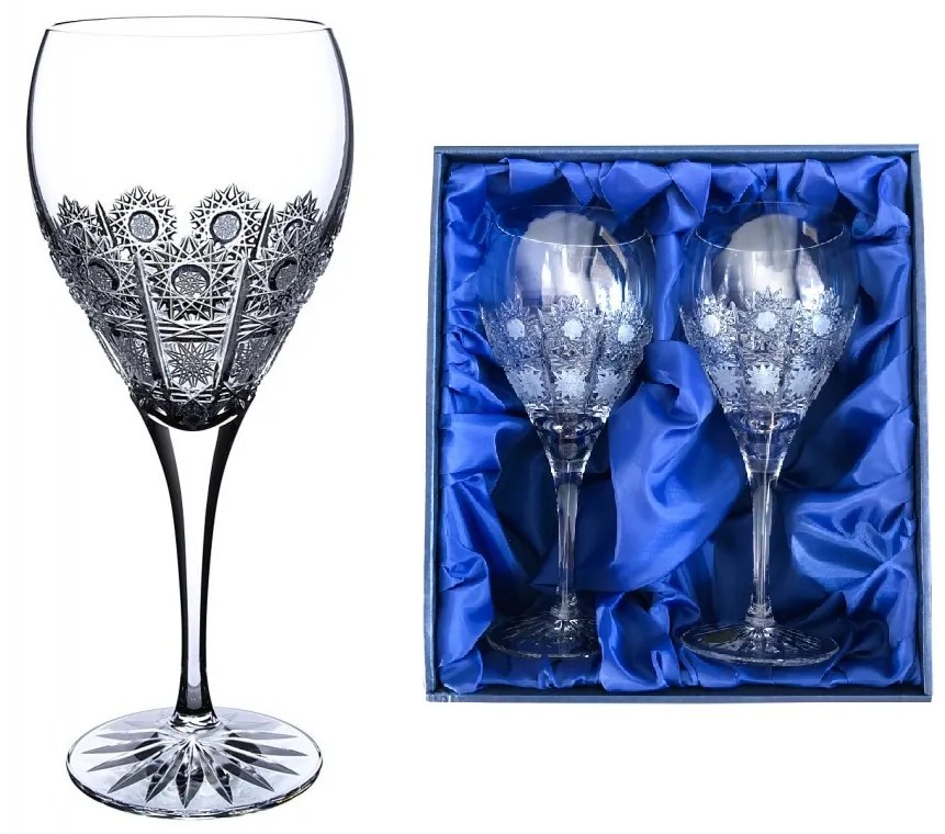 Onte Crystal Bohemia Crystal ručně broušené sklenice na červené víno 500pk 420 ml 2KS