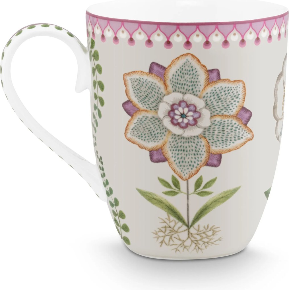 Pip Studio Lily & Lotus sada 2 hrnků 350ml, lila (sada 2 hrnků v dárkovém balení)