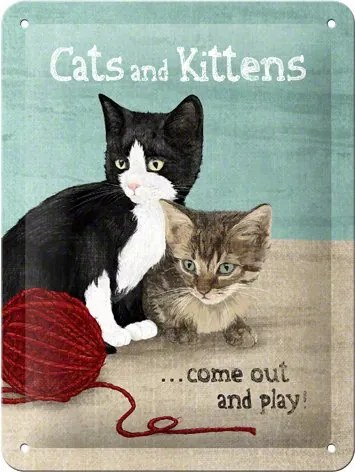 Postershop Plechová cedule: Cats and Kittens - 20x15 cm