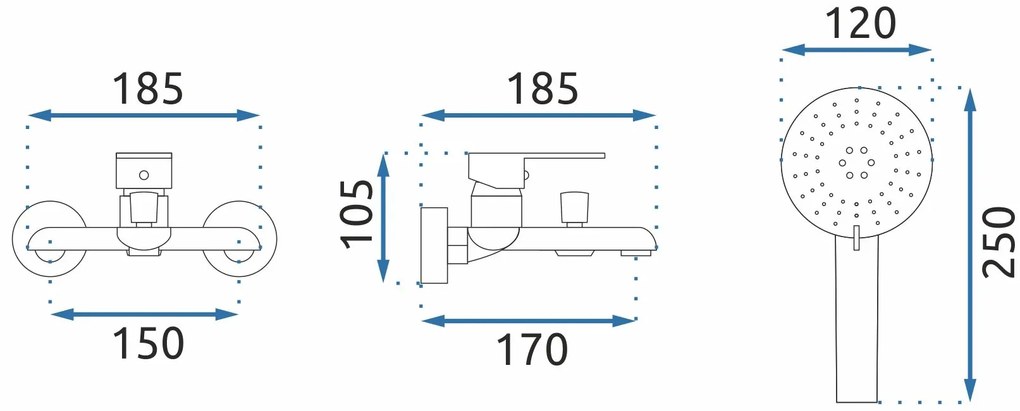 Nástěnná vanová baterie REA BLOOM bílá/zlatá