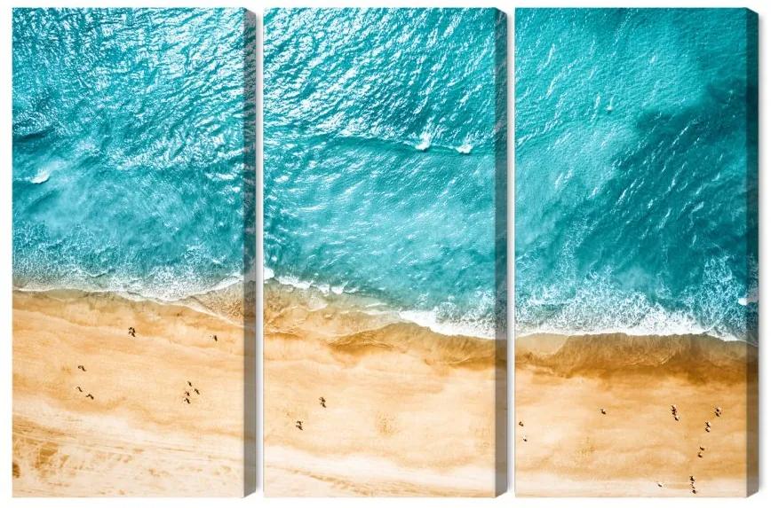 Vícedílný obraz Letecký Pohled Na Oceán A Pláž Nedostatek Nedostatek Plátno Canvas 120x80