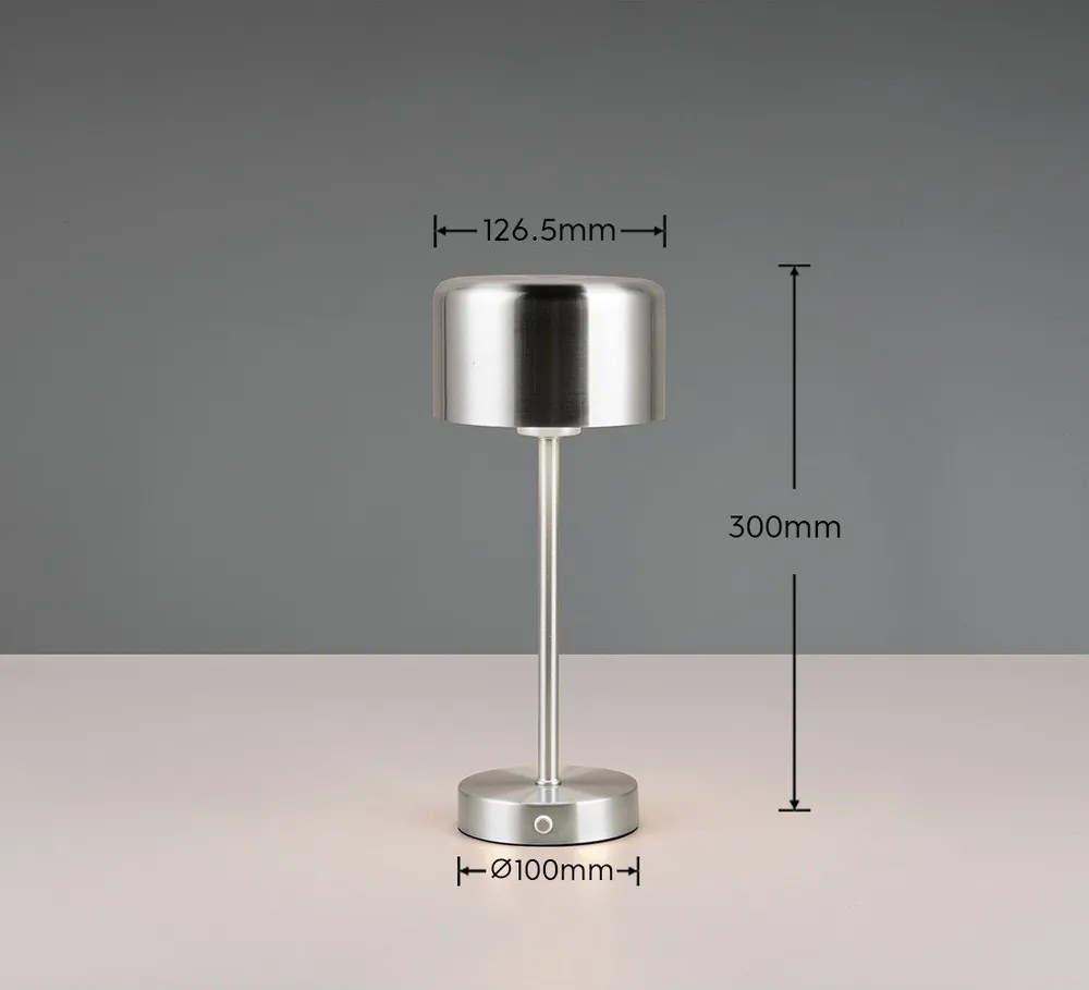 LED stmívatelná stolní lampa ve stříbrné barvě (výška 30 cm) Jeff – Reality