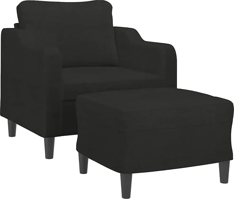 Křeslo s podnožkou černé 60 cm textil 3201131