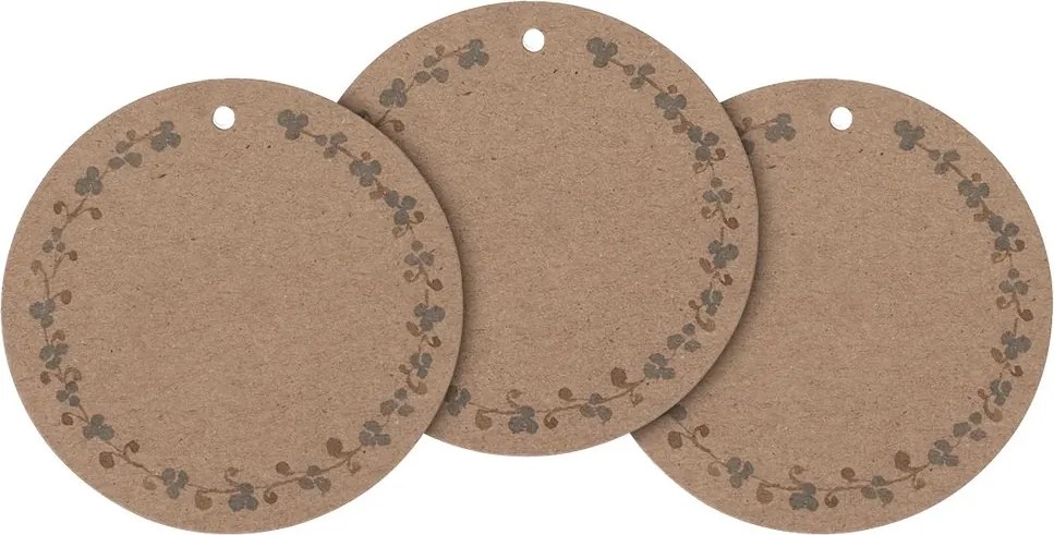 Jmenovky na dárky Ring of Flowers Brown - 15 ks Maileg