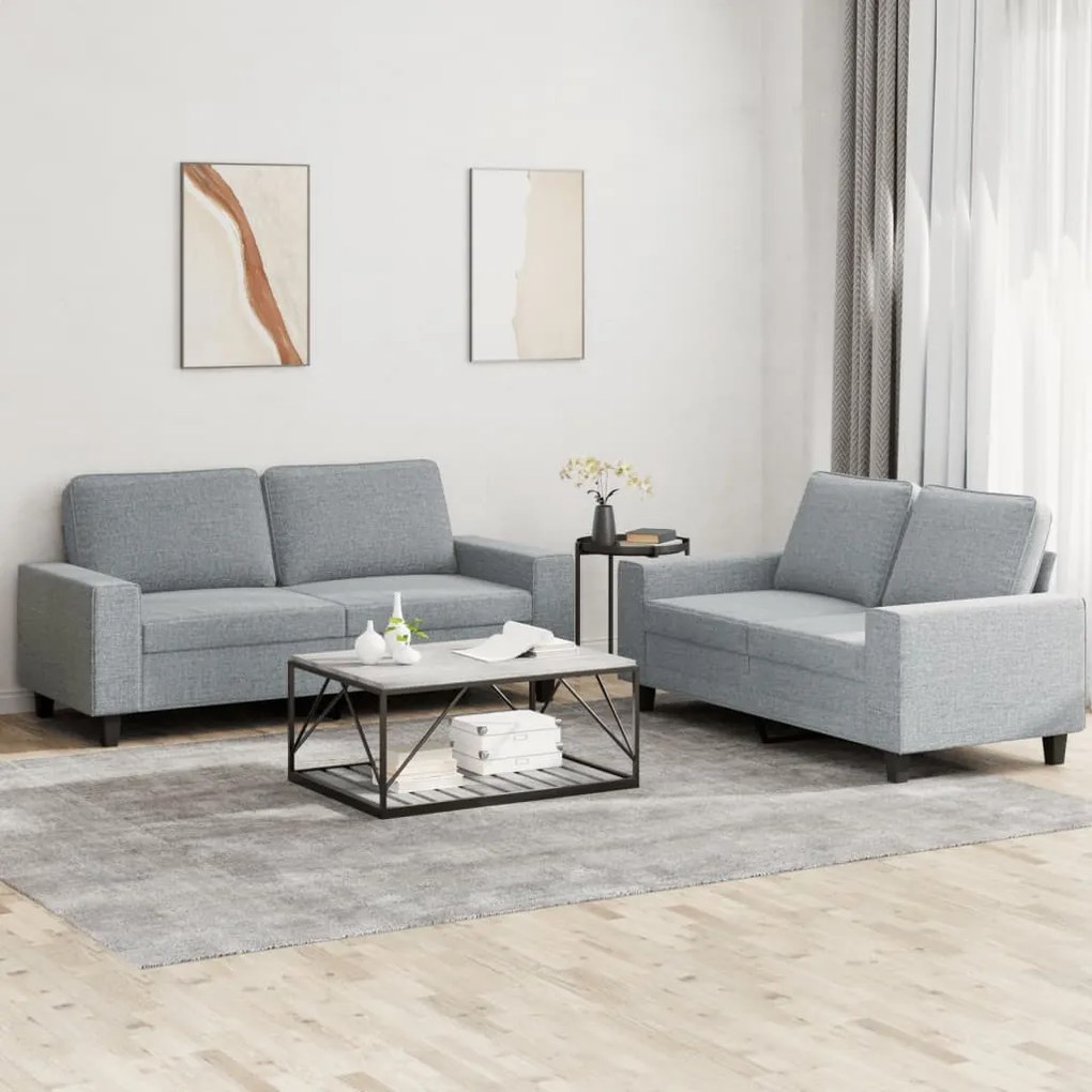 2dílná sedací souprava světle šedá textil 3201882