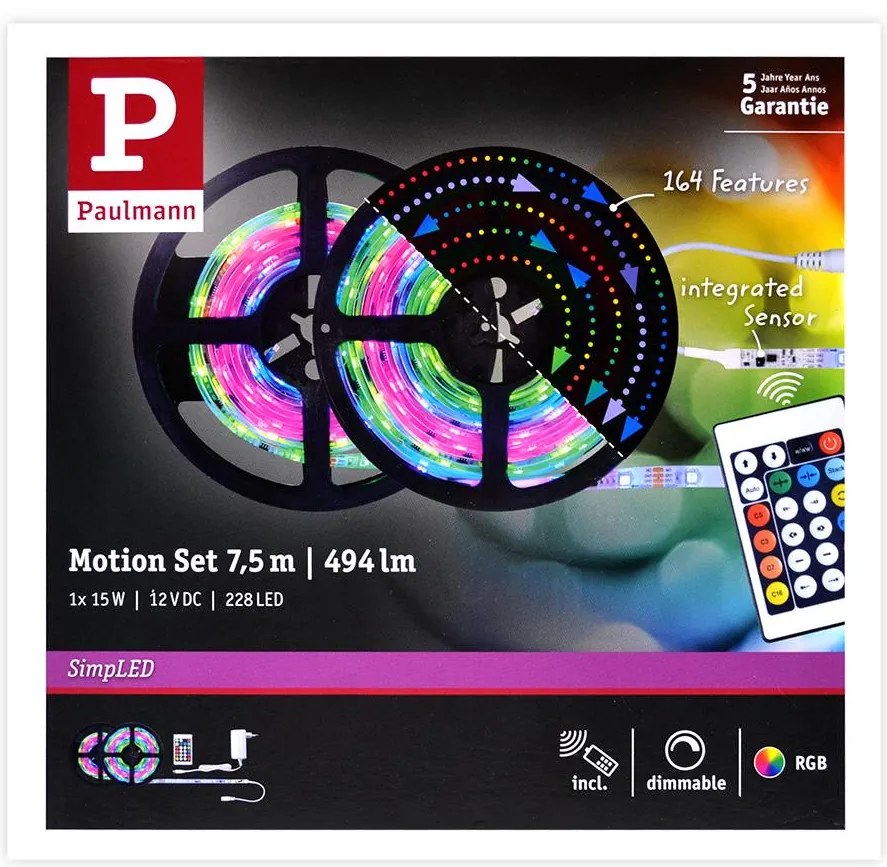 Paulmann | Paulmann 70514 - LED RGB/15W Stmívatelný pásek SIMPLED 7,5m 230V + DO | W1626