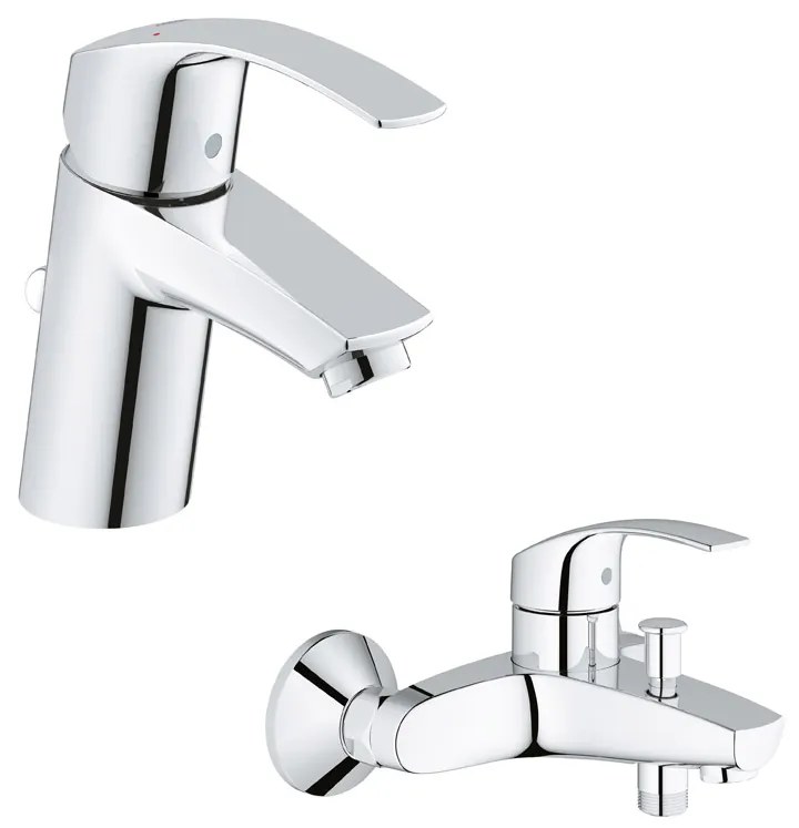 Set vanová baterie Grohe Eurosmart 33300002, umyvadlová baterie Grohe Eurosmart 33265002