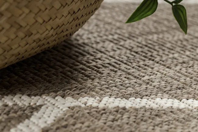 Koberec šňůrkový SIZAL FLOORLUX 20508 taupe / champagne trojúhelníky