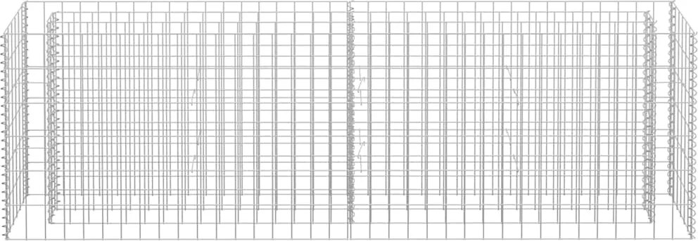 Gabionový vyvýšený záhon pozinkovaná ocel 180 x 30 x 60 cm 145634