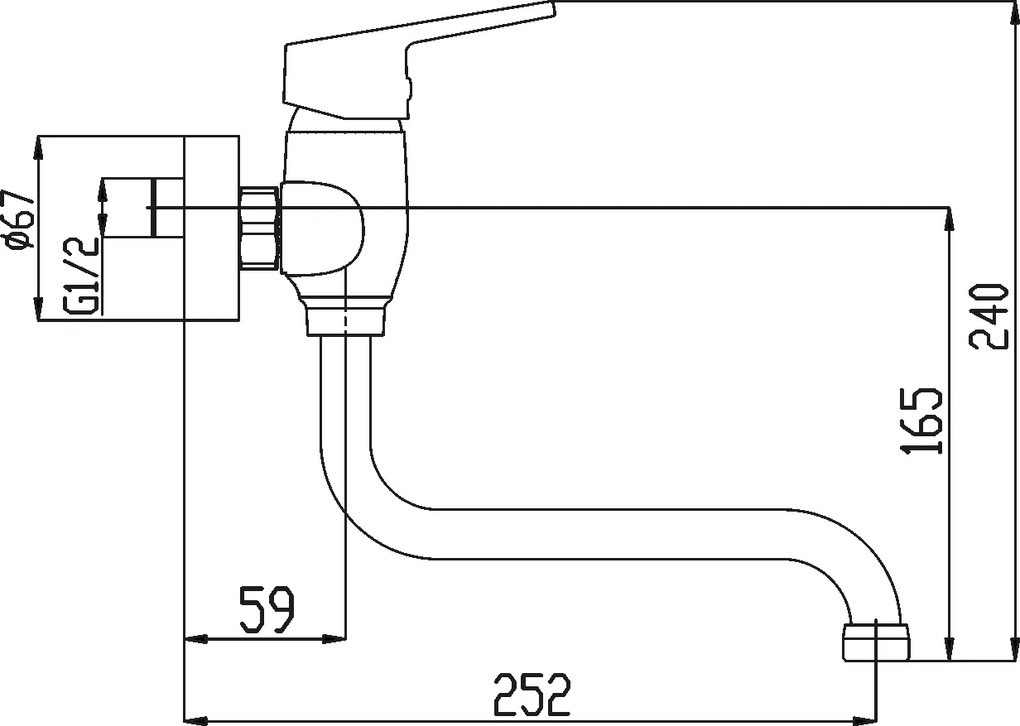 Novaservis Titania Iris New Dřezová /umyvadlová nástěnná baterie, chrom, 94474/T,0