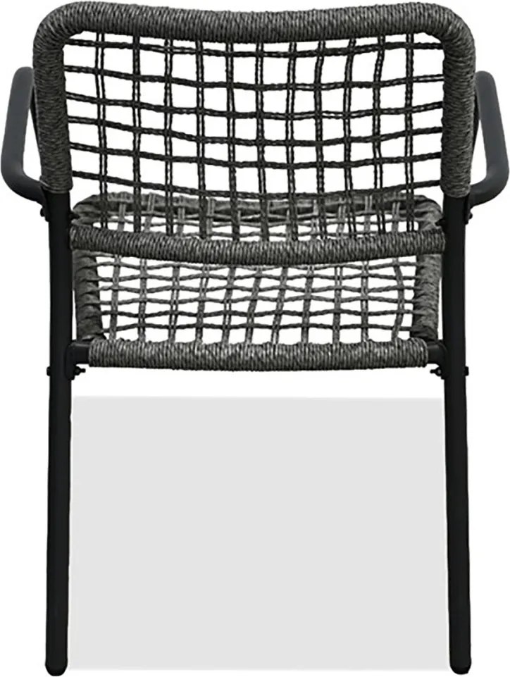 Balkónový set 1+2, stůl, židle umělý ratan barva antracit, kov antracit (58 x 57) cm