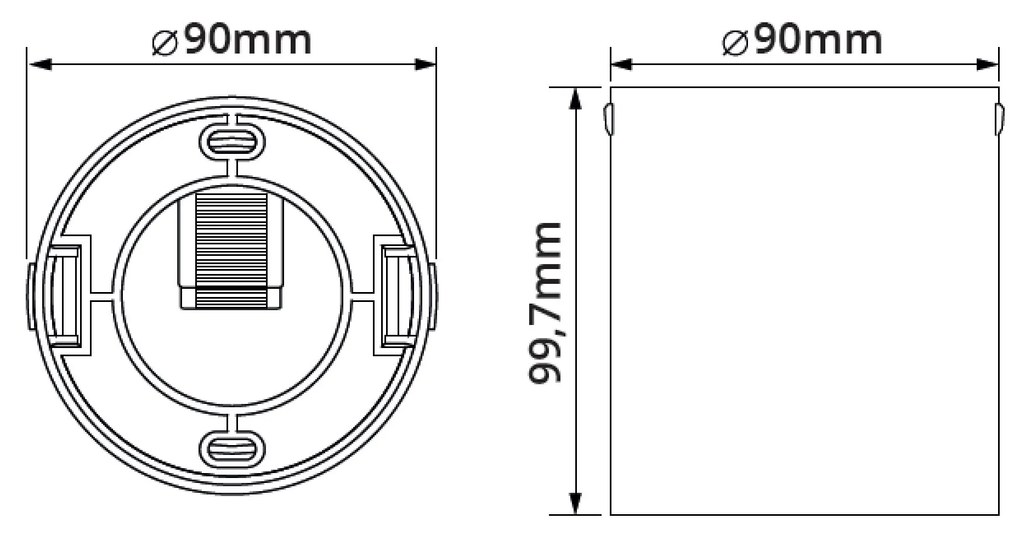 T-LED Přisazené LED svítidlo CCT TUBO 8W černé Přisazené LED svítidlo CCT TUBO 8W černé