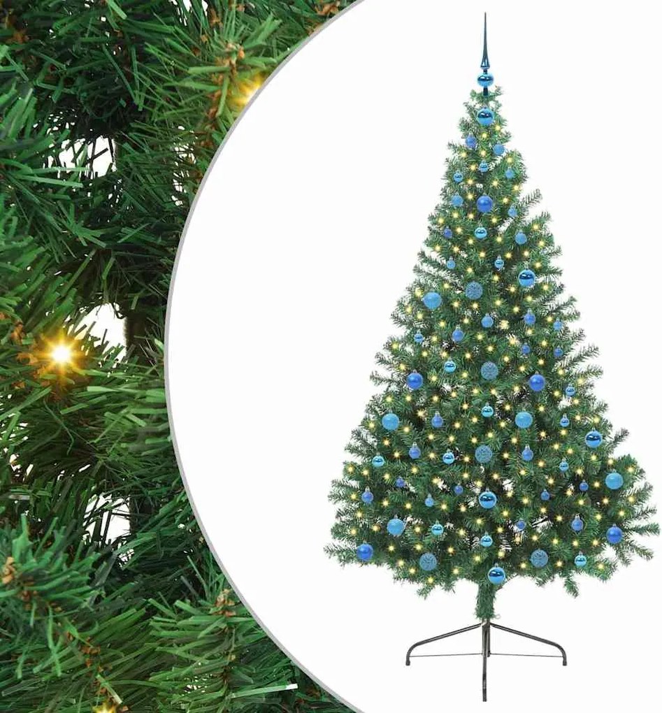 Umělý osvětlený vánoční stromeček Zelená 210 cm PVC 3397031