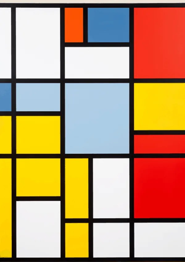 Abstrakce inspirace Piet Mondrian