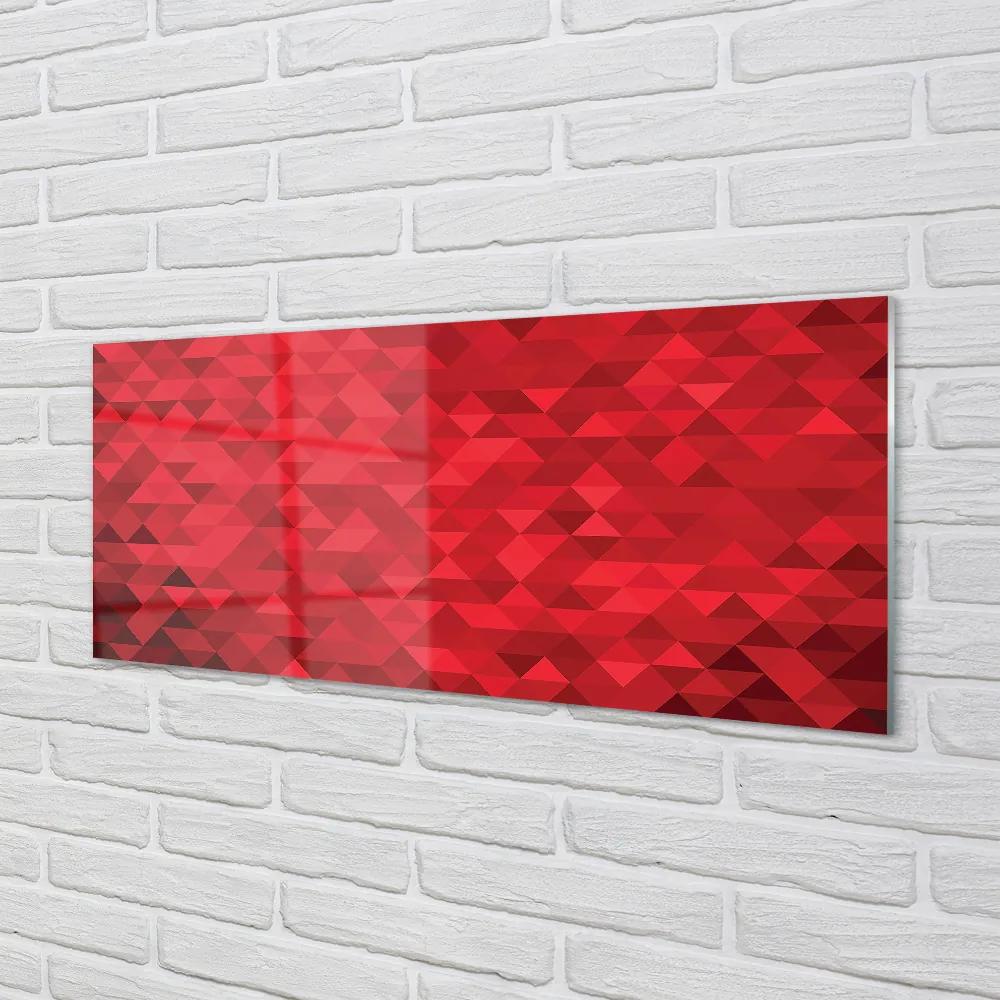 akrylový obraz Červené vzor trojúhelníky 120x60 cm