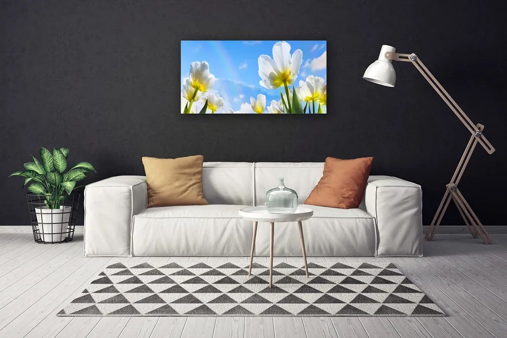 Obraz na plátně Rostliny Květiny Tulipány 125x50 cm