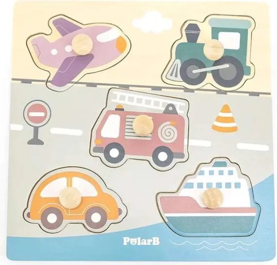 Dřevěné vkládací puzzle dopravní prostředky Viga